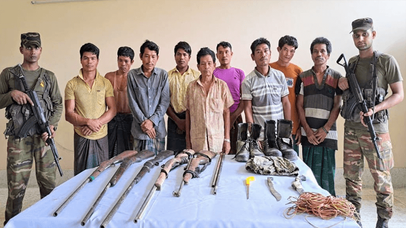 9 detained with arms in Bandarban during Army raid
